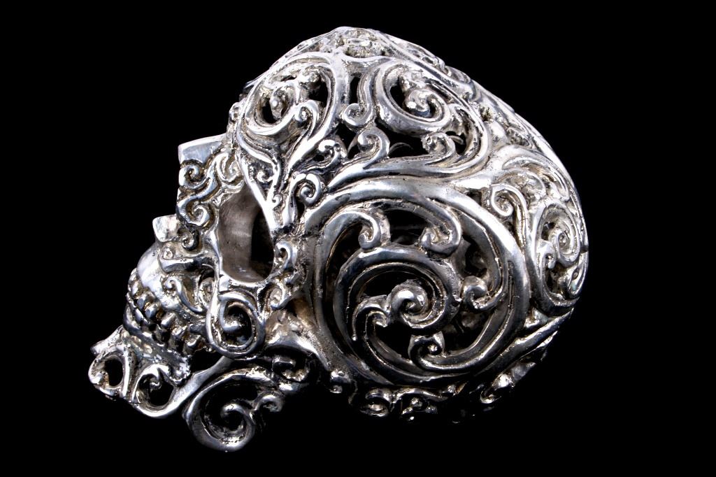 Vintage Filigree Metal Skull