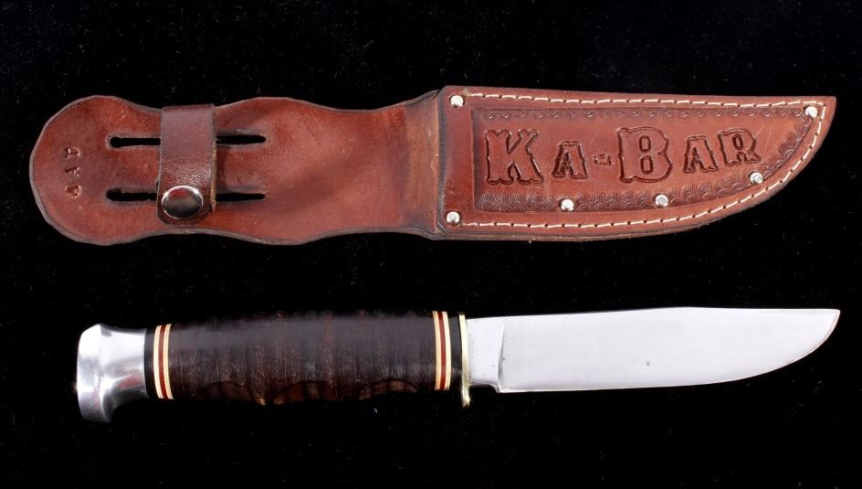KA-BAR Model 1205 Fighting Knife in Custom Sheath