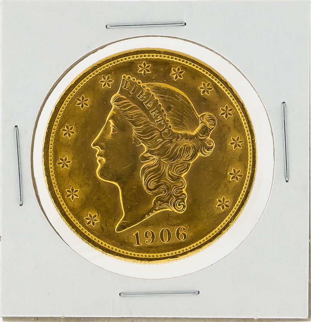 1906 $20 Liberty Head Double Eagle Gold Coin