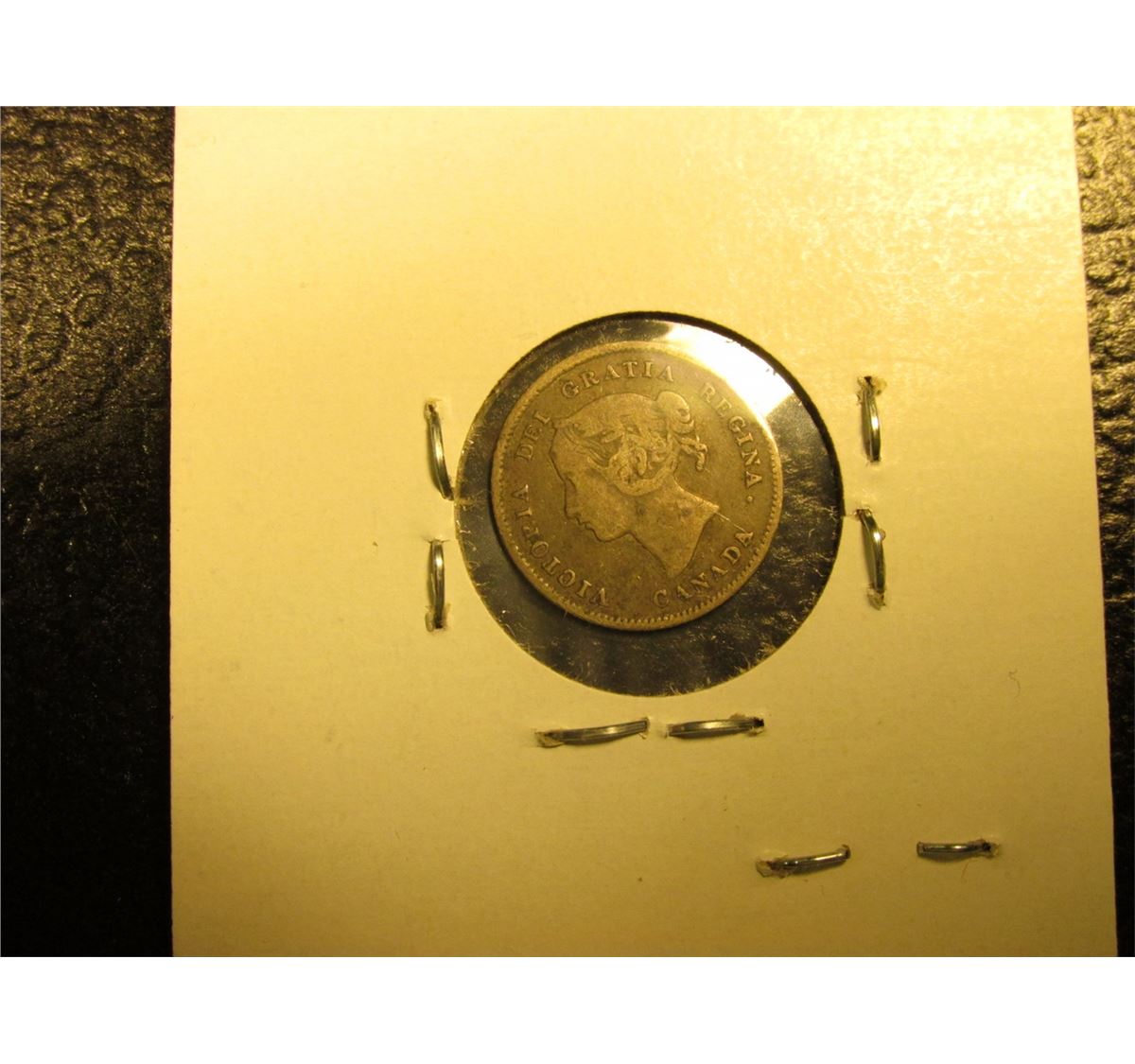 1870 Wide Rim Canada Five Cent Silver. VG.