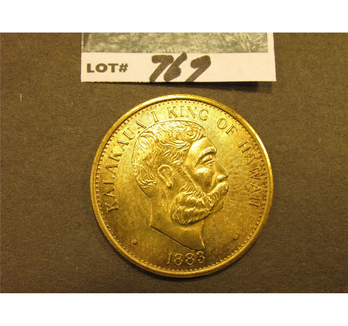 "Kalakaua I King of Hawaii/1883", "…Akahi Dala", Brass, BU, 39mm.