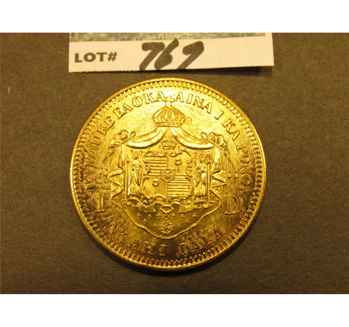 "Kalakaua I King of Hawaii/1883", "…Akahi Dala", Brass, BU, 39mm.