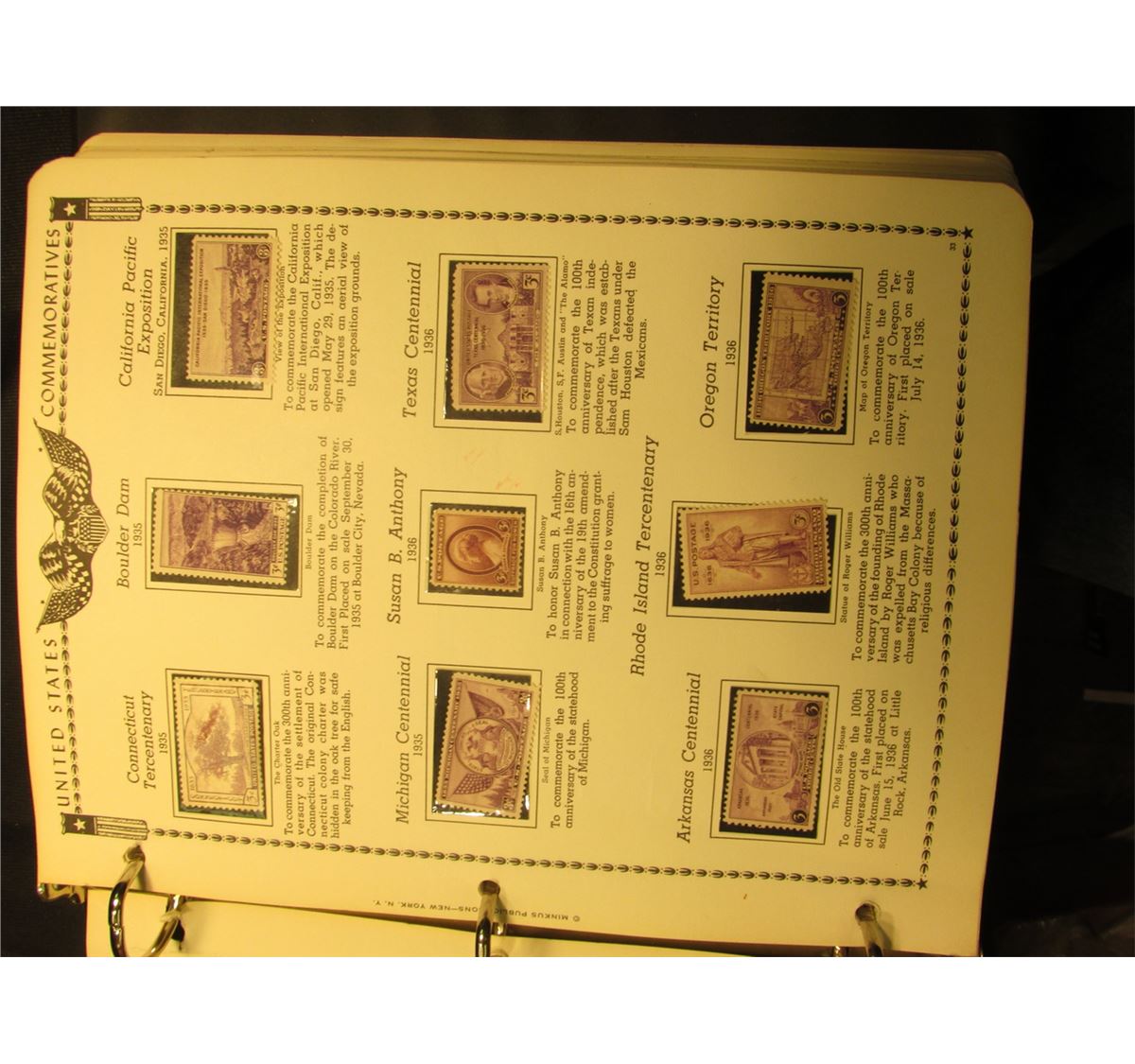 "The American Commemorative Stamp Album 1893-1960", Minkus. Beginning ...