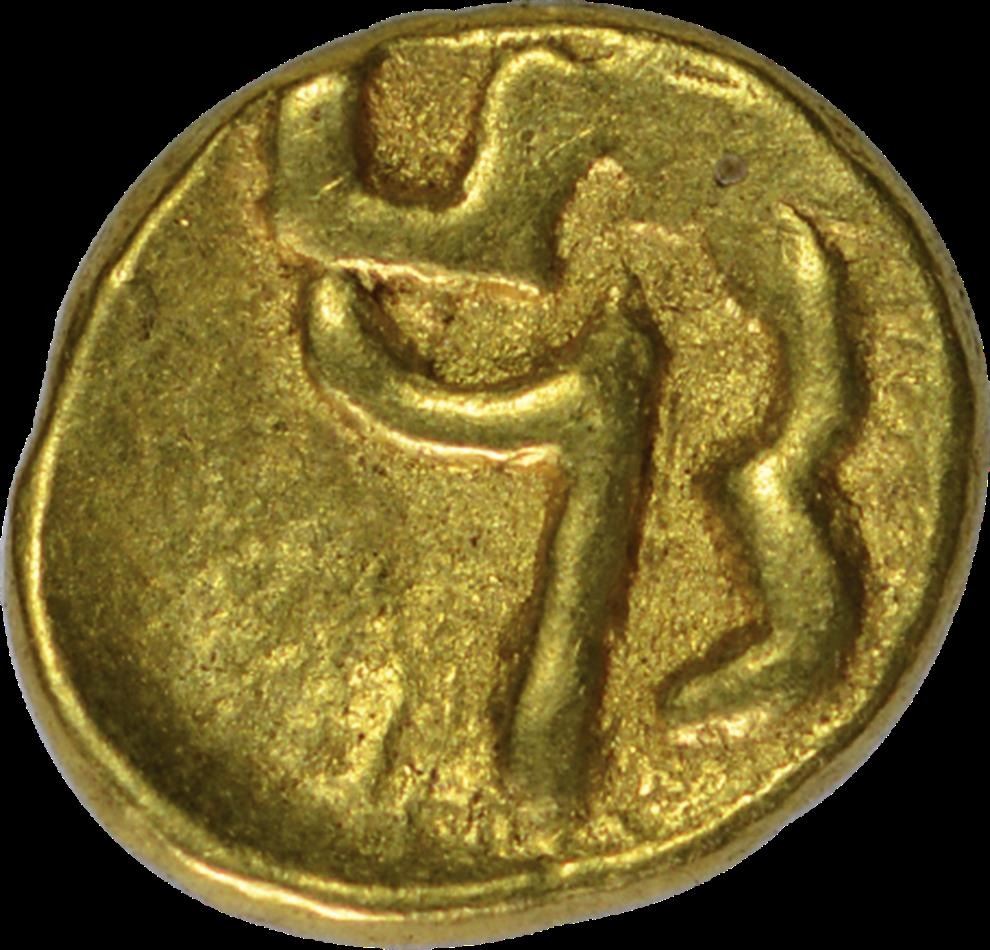 Gold Fanam Coin of Eastern Ganga Dynasty of Orissa.