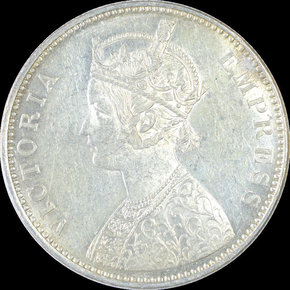 Silver One Rupee Coin of Victoria Empress of 1882.