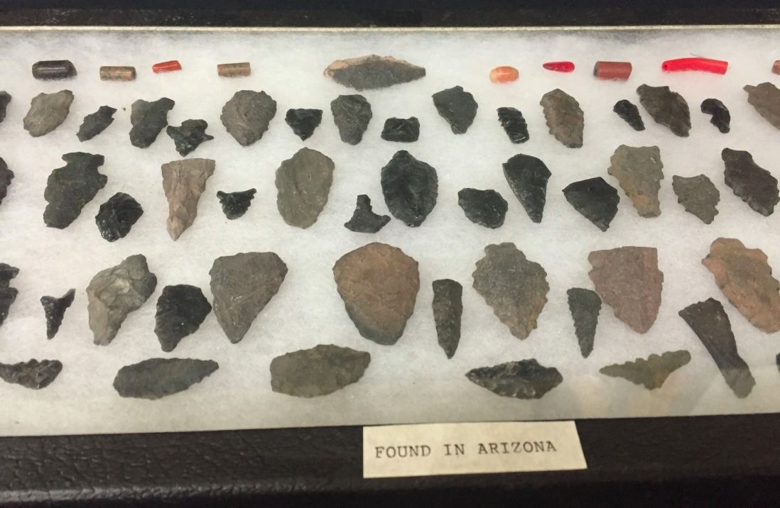 Prehistoric Arizona Arrowheads Display