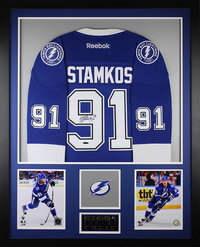 Steven Stamkos Signed Lightning 35" x 43" Custom Framed Jersey (UDA COA)