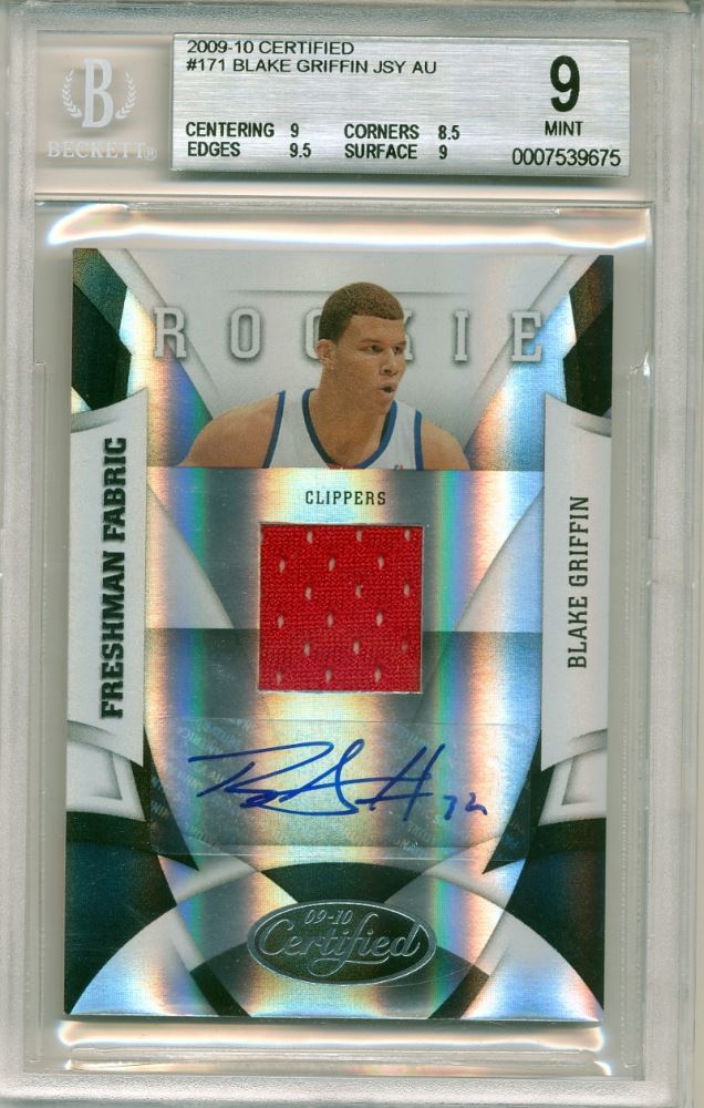 Blake Griffin 2009-10 Certified #171 Jersey Autograph RC #268/399 (BGS 9)