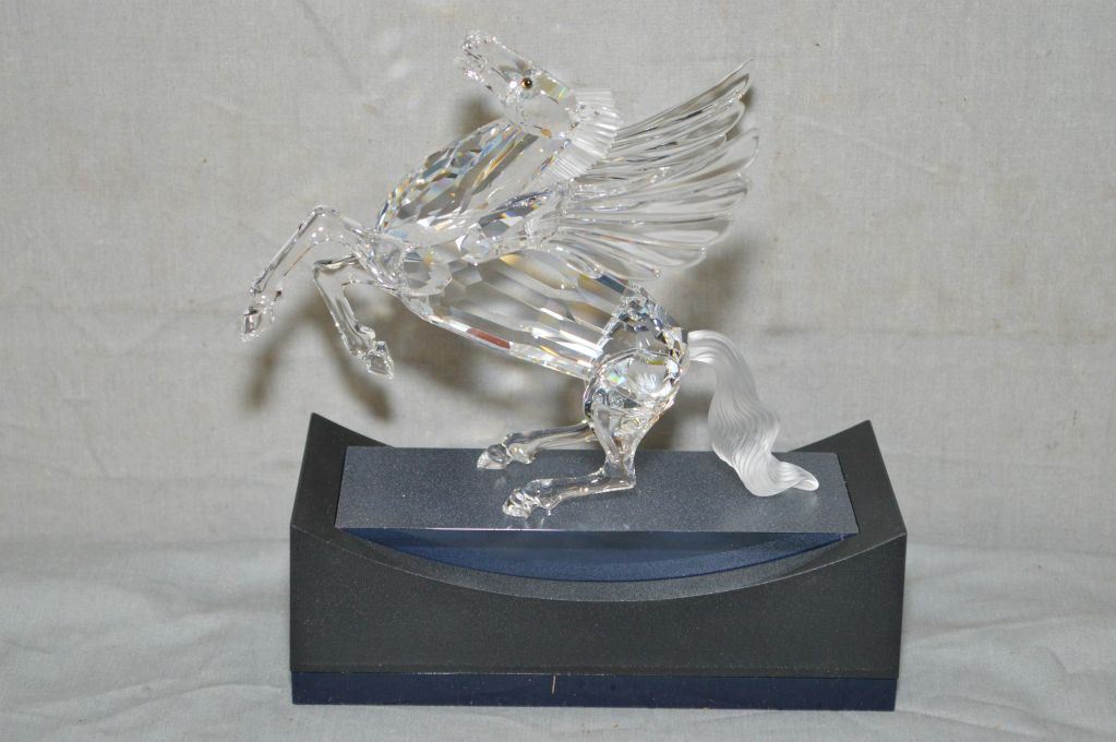 Boxed Swarovski Pegasus from the Fabulous Creatures collection, with base