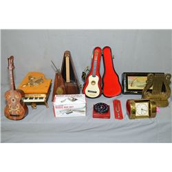 Selection of music themed collectibles including miniature musical ...