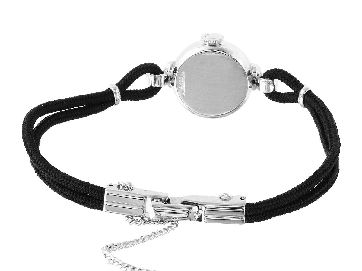 Antique Tissot 14KT White Gold Diamond Silk Cord Watch-#872