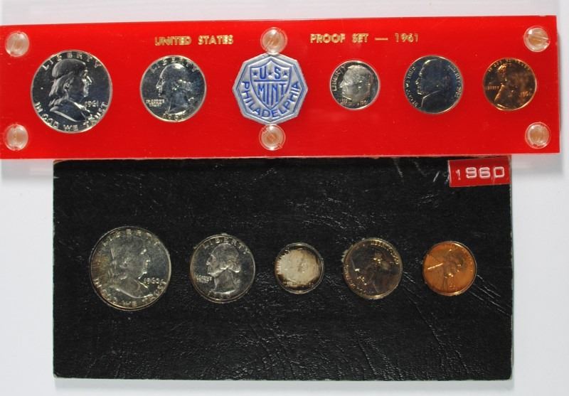 1960 U.S. PROOF SET Small Date & 1961 U.S. PROOF SET