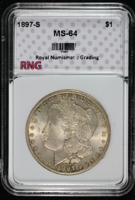 1897-S MORGAN SILVER DOLLAR, RNG GEM BU