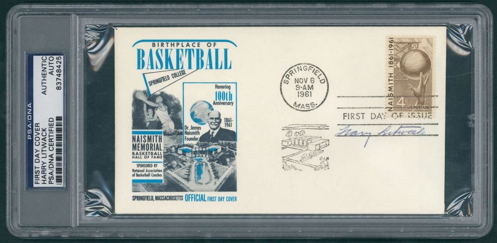Harry Litwack Signed 1961 FDC Envelope (PSA Encapsulated)