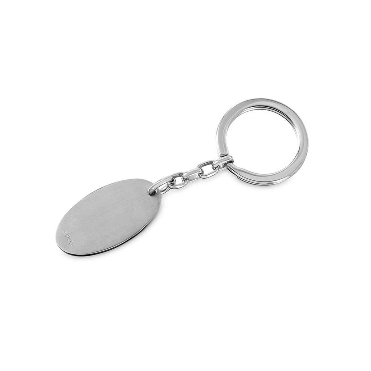 Stainless Steel Engravable Key Chain Oval Steel - SKC00004