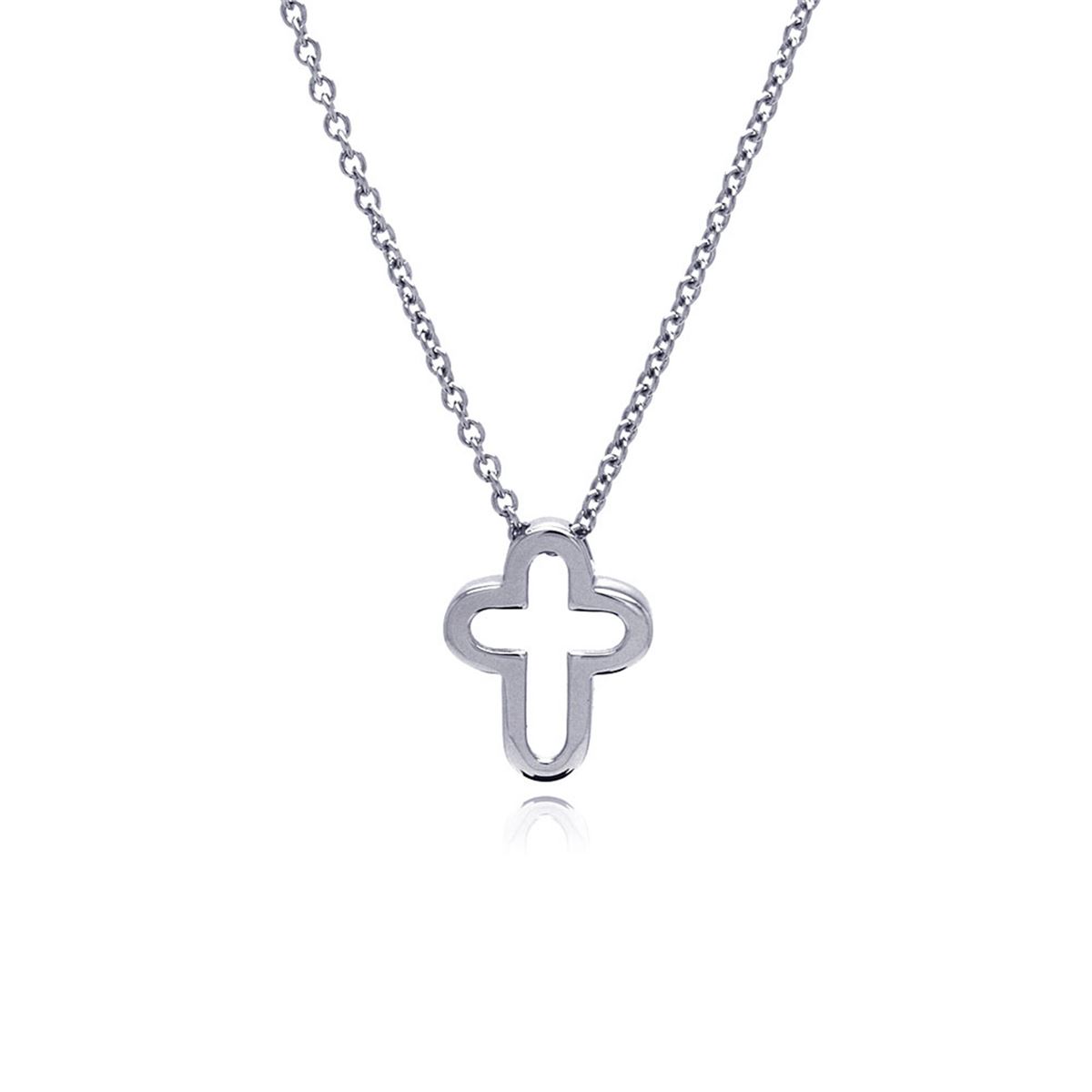 Stainless Steel Open Cross Necklace ssn00025