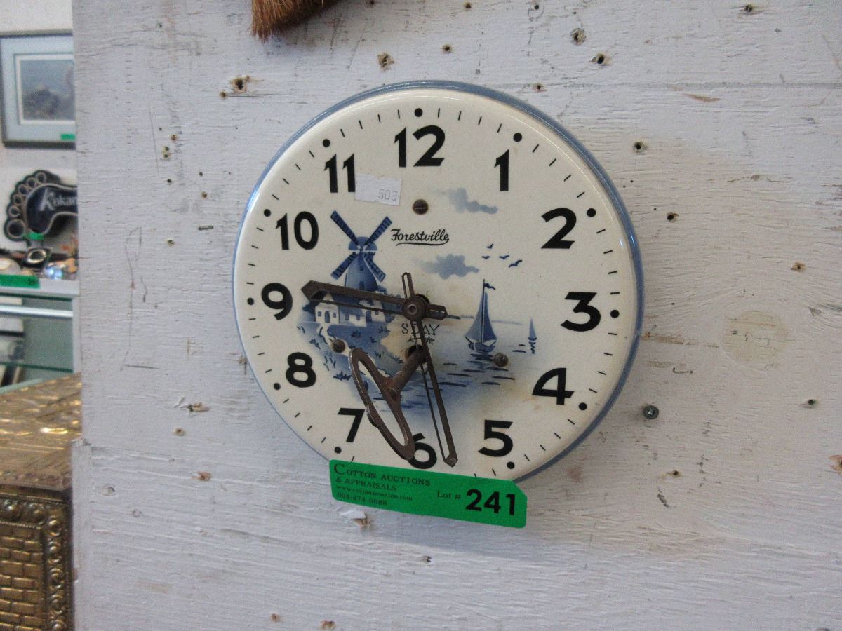 Vintage ceramic "Forestville" wall clock