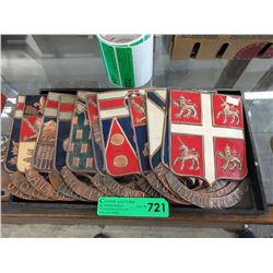11 Vintage Metal Provincial Shields