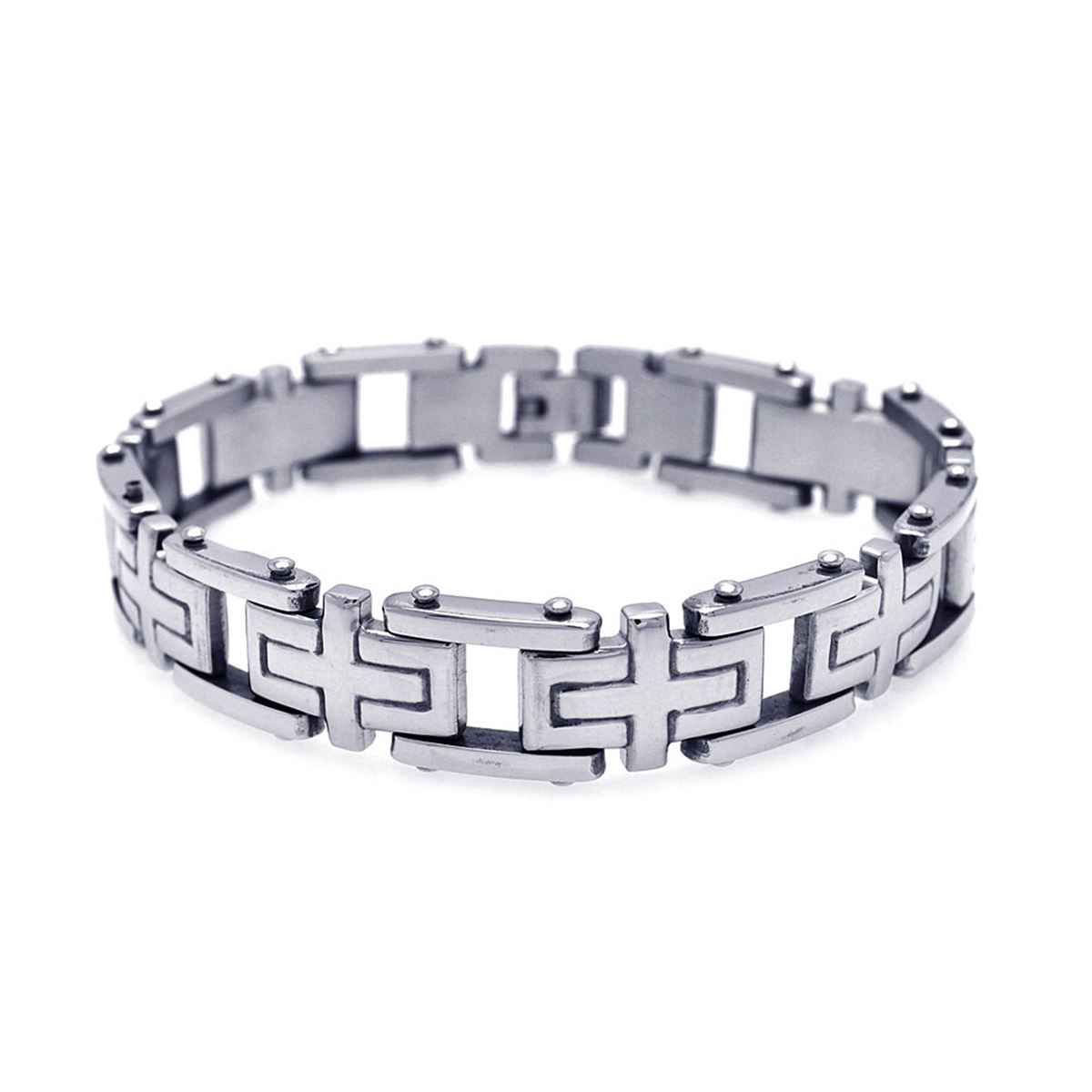 Stainless Steel Cross Link Bracelet ssb00059