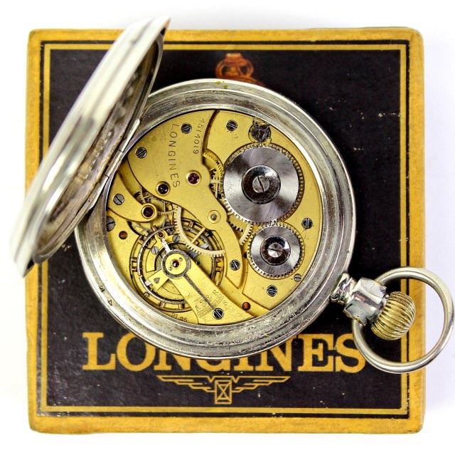 Longines open face pocket watch