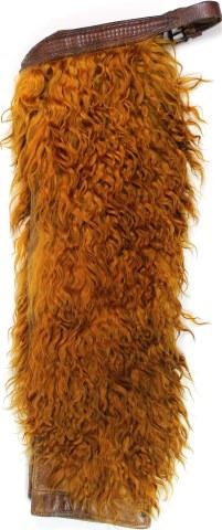 Orange woolie chaps stamped FA Meanea