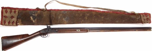Antique half stock percussion rifle