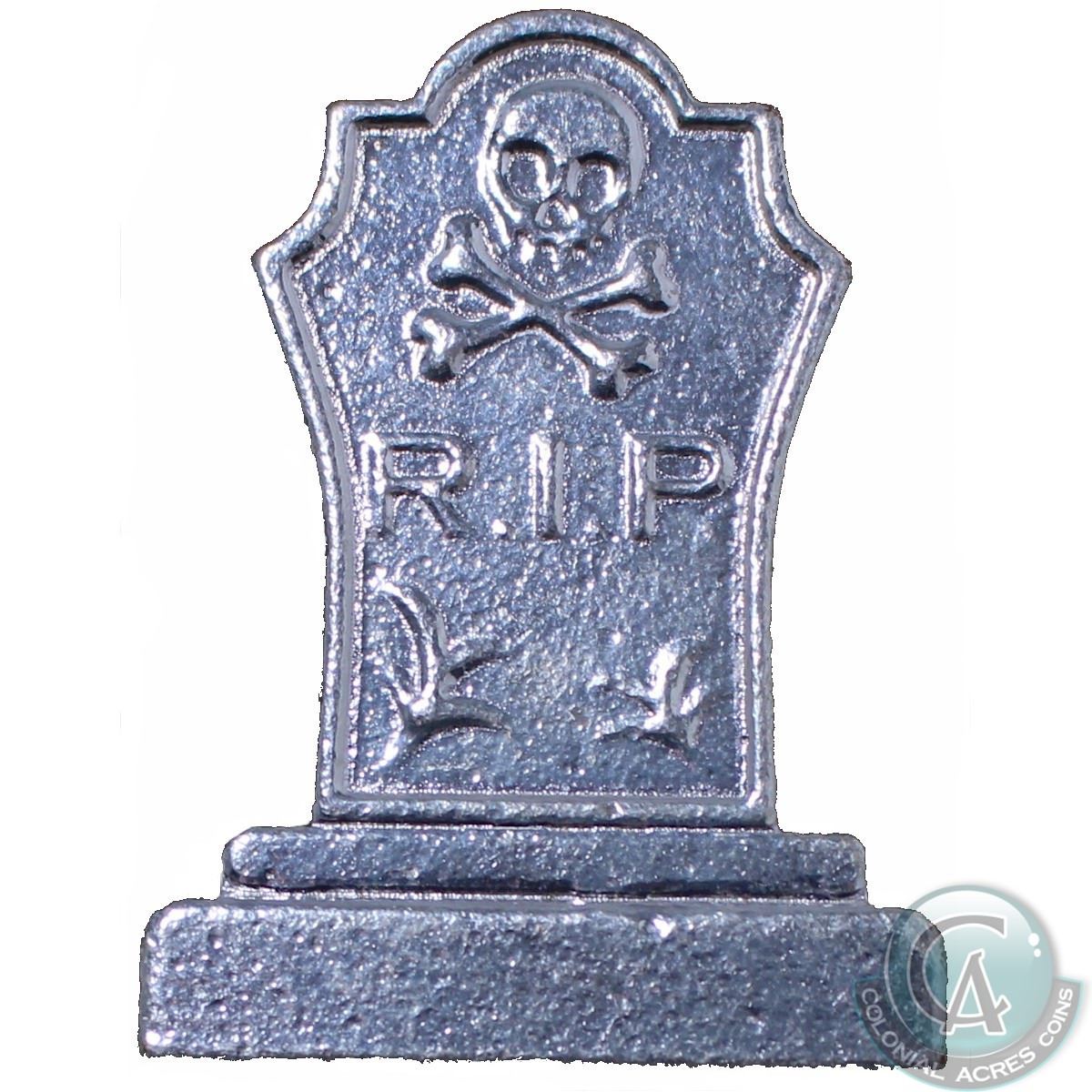 Limited Edition 5 oz Monarch .999 Fine silver tombstone Bar with Skull ...