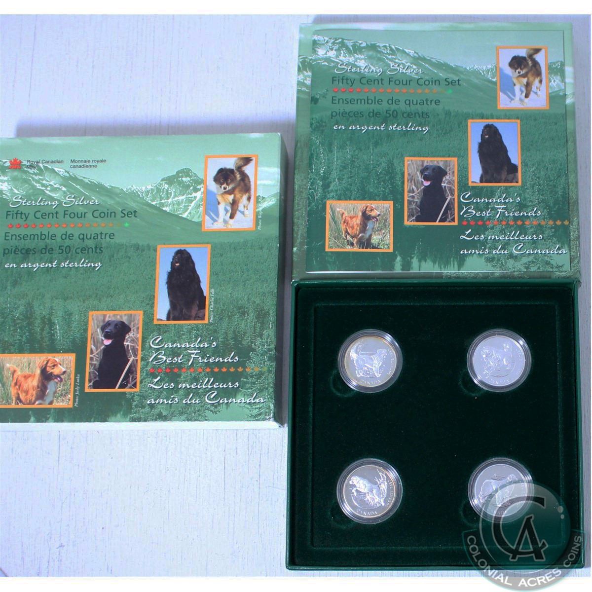 1997 Canada Dogs of Canada Proof 4-coin 50-cents. Coins contain natural ...
