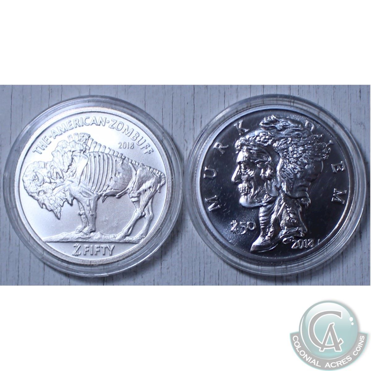 Lot of 2x 2018 1oz Zombie Apocalypse .999 Fine Silver Coins (Tax Exempt ...