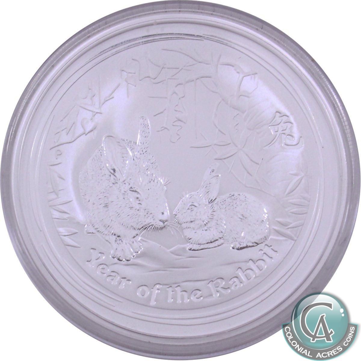 2011 $2 Australian 2oz Year of the Rabbit Fine Silver coin (Tax Exempt ...