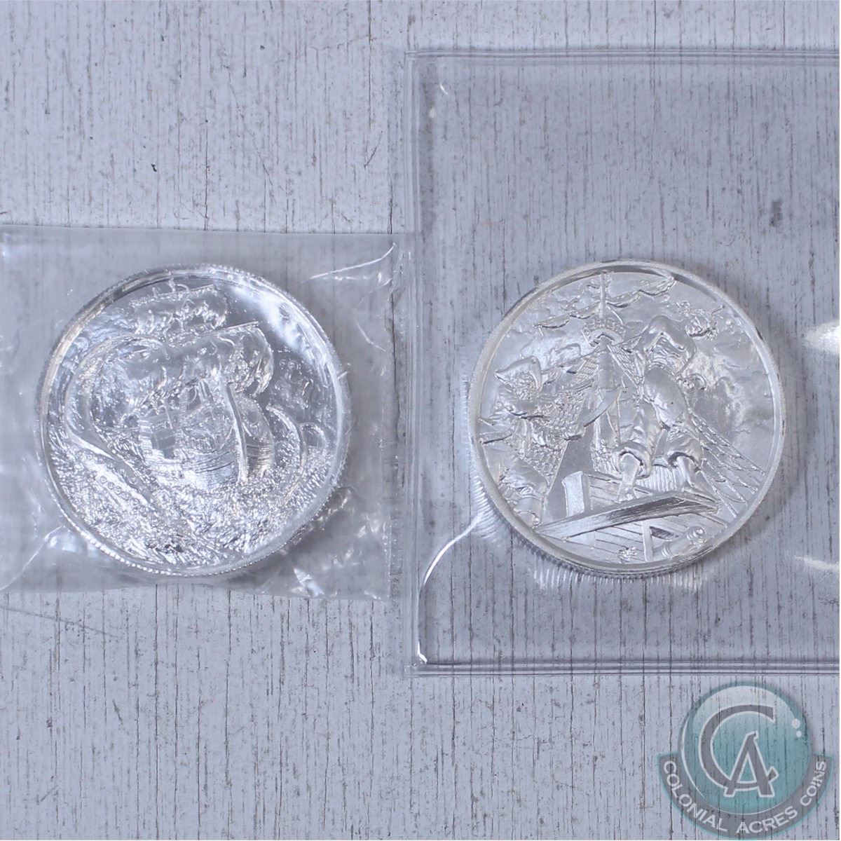 lot of 2x The Privateer series coins The Kraken & The Plank 2oz .9999 ...