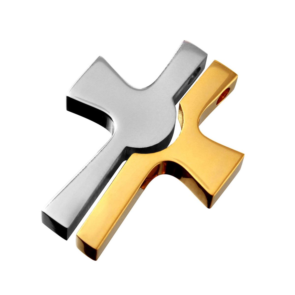 Stainless Steel Two-toned Cross Pendant SSP00061