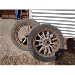 9 Ford Model T front wheels