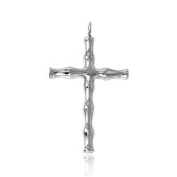 Stainless Steel Bamboo Cross Pendant - SSP00479