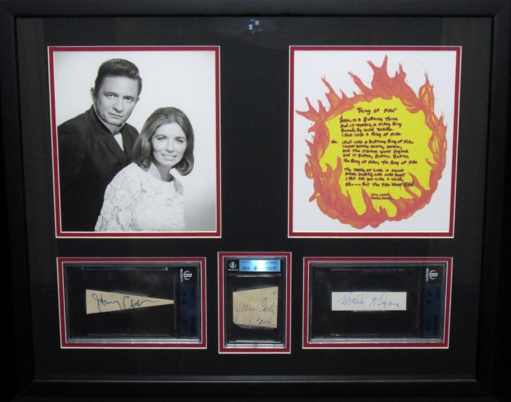 Johnny Cash, June Carter Cash, & Merle Kilgore Signed "Ring of Fire ...
