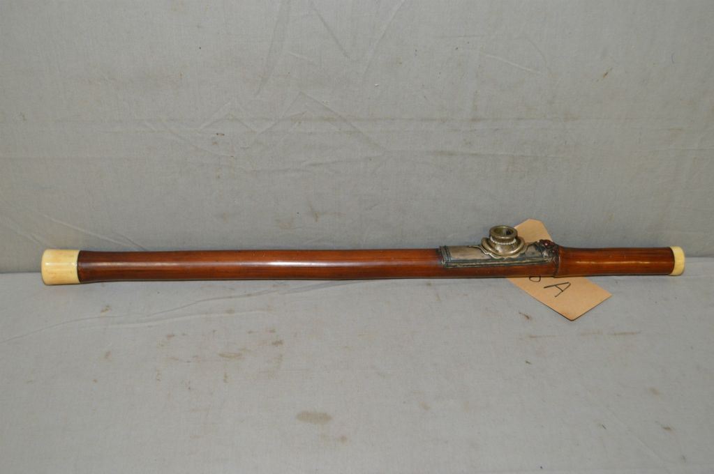 Antique Bamboo Opium Pipe - Ivory caps & metal chambers, 27" long, some ...