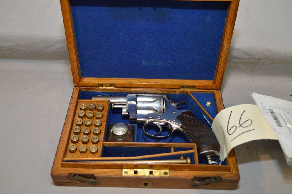 Cased Webley Model No. 5 Express .360 Rook Rifle Cal 6 Shot Double ...