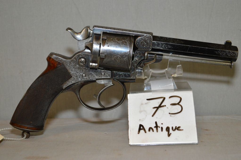 Tranter Model 1868 .450 Cal 6 Shot Double Action Engraved Revolver w ...