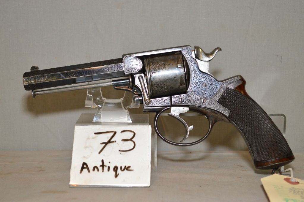 Tranter Model 1868 .450 Cal 6 Shot Double Action Engraved Revolver w ...