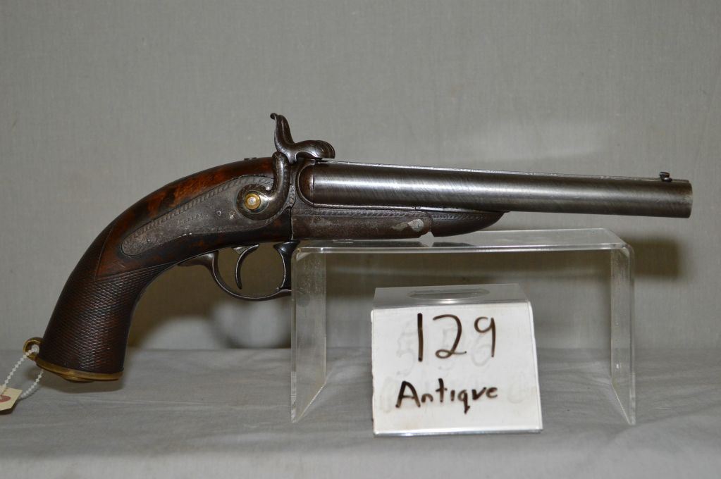 Lebeda Side By Side Howdah .15 MM Pinfire 2 Shot Single Action Pistol w ...