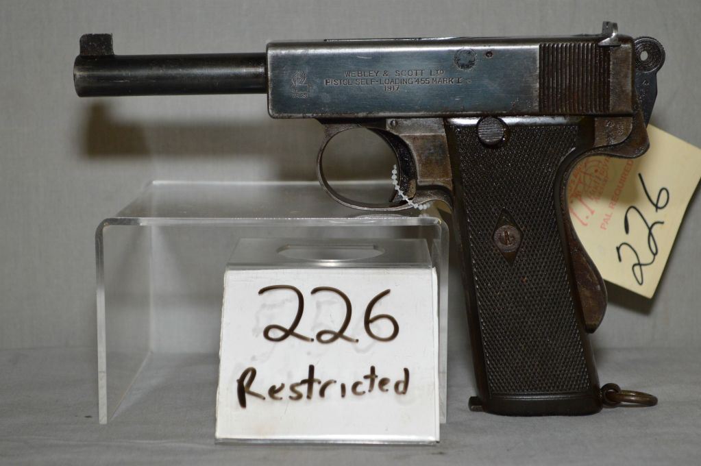 Webley & Scott Model Mark 1 N .455 Auto Cal 7 Shot Semi Auto Self ...