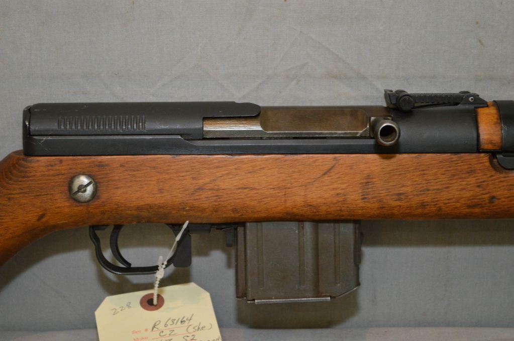 CZ ( she ) Model VZ 52 7.62 x 45 Czech Cal Mag Fed Semi Auto Full Wood ...