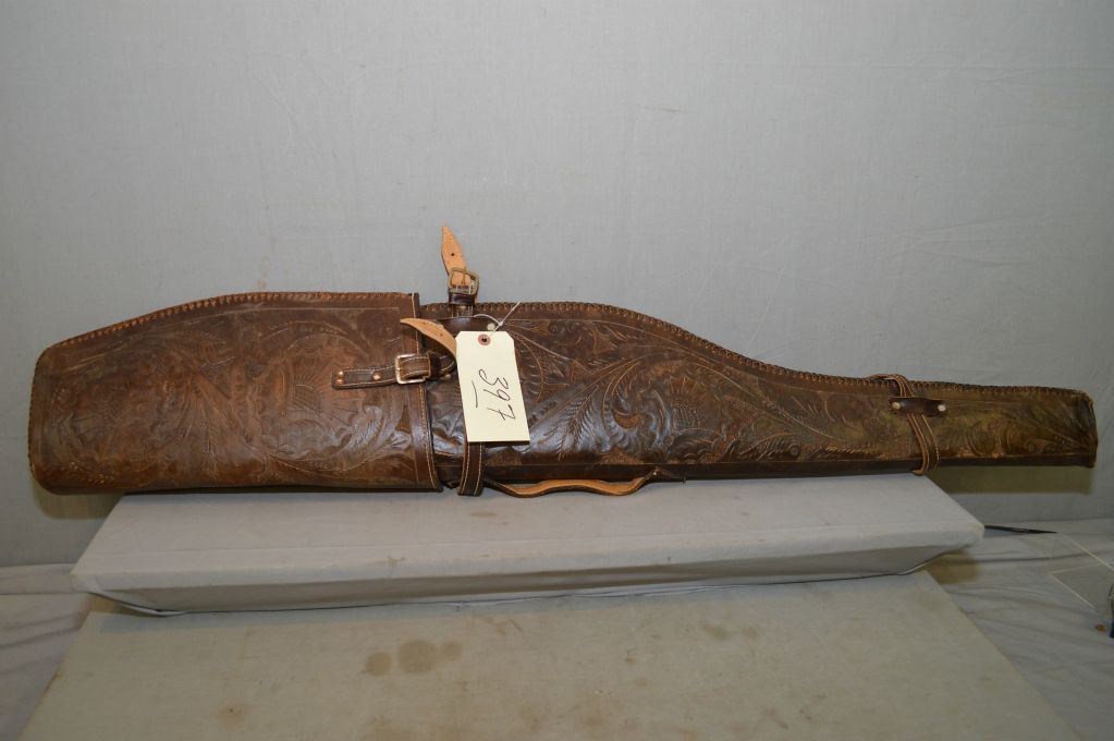 Leather Hand Tooled Rifle Case [ two piece ]