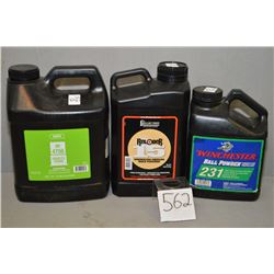 Lot of Three Containers : Full 4 Lb Win 231 Ball Powder - Approx 1/2 ...