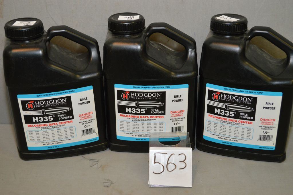 Lot of Three Full 8 LB Hodgdon H335 Rifle Powder