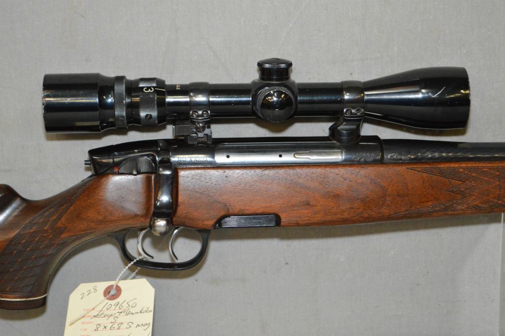 Steyr/ Mannlicher Model S .8 x 68 S Magnum Cal Mag Fed Bolt Action Rifle w/ 26" forged bbl with scre
