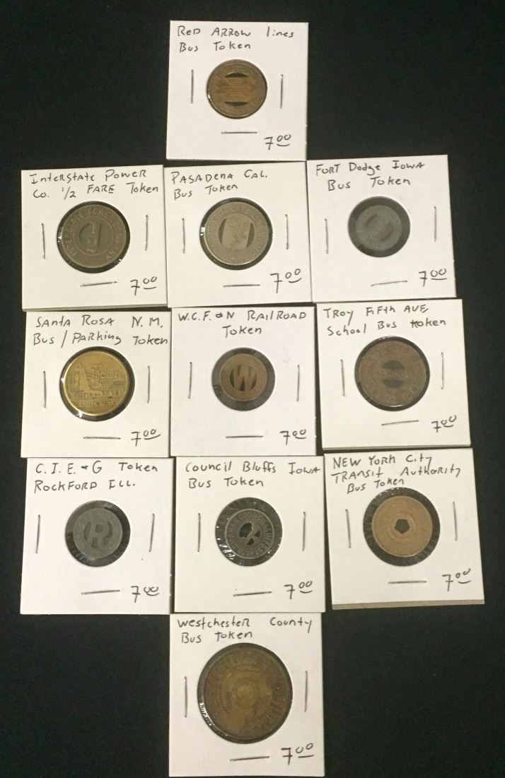 Antique Bus and Railway Tokens