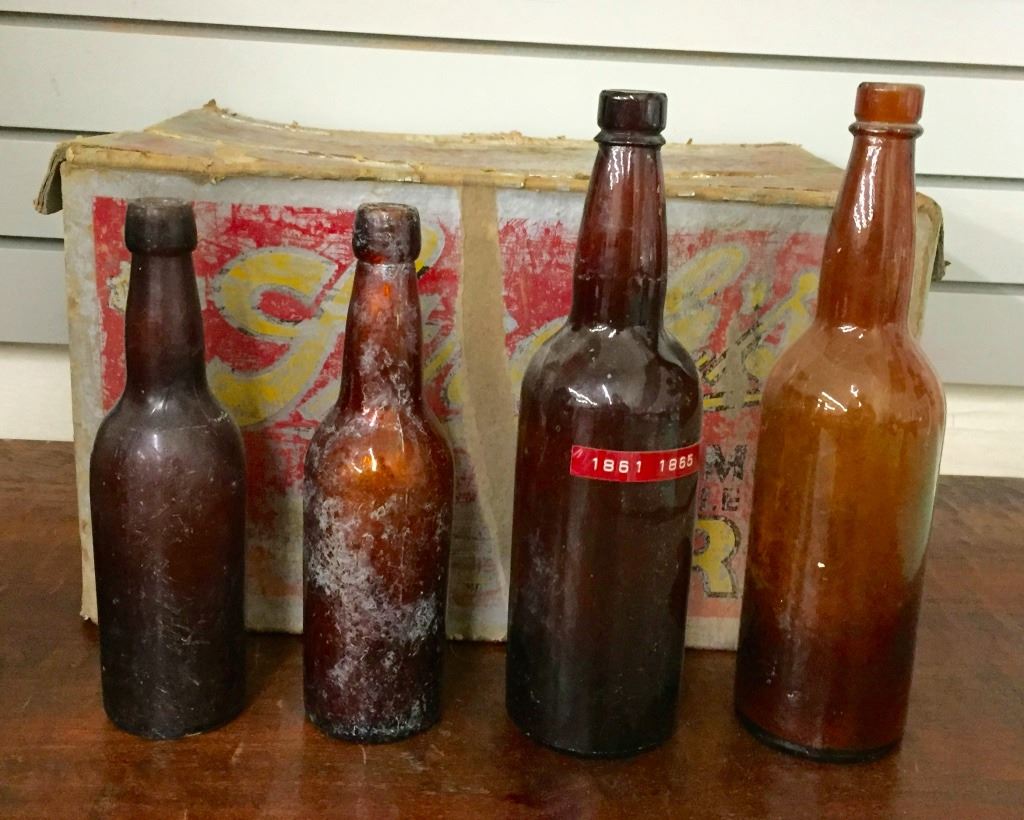 Early 1900s Beer Bottles & Mid-Century Beer Box