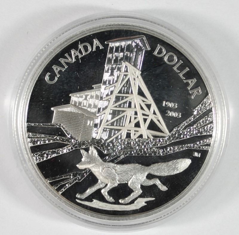 1903 - 2003 Canada .999 Silver Proof Dollar Coin Discovery at Cobalt