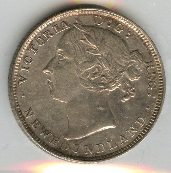 1890 Newfoundland 20 Cents ICCS EF-40